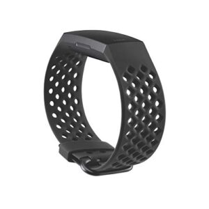 Fitbit Charge 3 Accessory Band, Official Fitbit Product, Sport, Black, Small