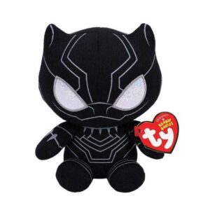 ty marvel avengers black panther regular, licensed squishy beanie baby soft plush toys, collectible cuddly stuffed teddy