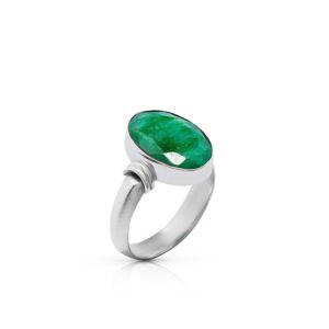 koral jewelry created emerald oval stone ring 925 sterling silver vintage boho chic us size 7 8 9 (9)