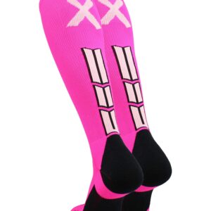 MadSportsStuff Triumph Pink Ribbon Awareness OTC Socks (Neon Pink/Pale Pink, Small)