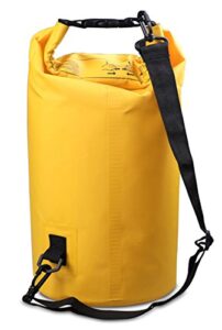 oceanpack dry bag drybag waterproof bag for boating & travel, keep your gear dry sailing gear and river accessories (yellow, 10l)