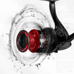 Piscifun Flame Spinning Reels, Light Weight Ultra Smooth Powerful Spinning Fishing Reels Black & Red 2000 Series