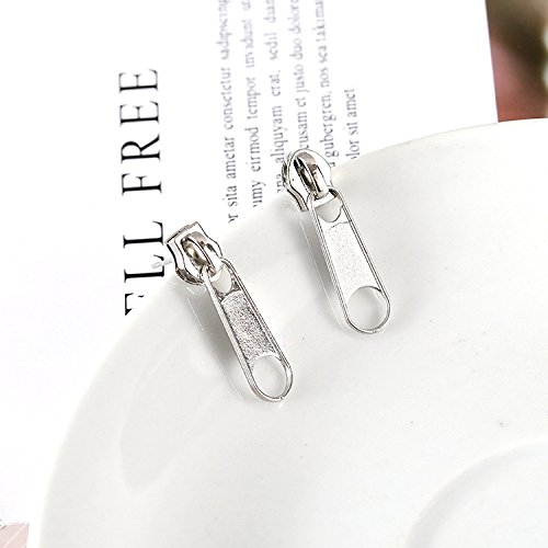 Novelty Zipper Head Earring Stud Silver Individuality Earring for Young Women