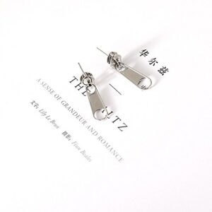 Novelty Zipper Head Earring Stud Silver Individuality Earring for Young Women