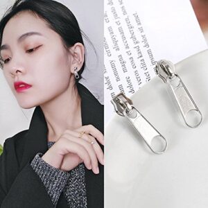 Novelty Zipper Head Earring Stud Silver Individuality Earring for Young Women