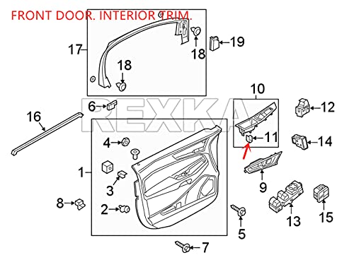 Rexka 30pcs Center Console Radio DVD Dash Panel Switch Bezel Clip Body Trim Retainer Compatible with Ford Mercury Mustang Edge Escape Expedition F-150 Explorer Jeep Dodge Challenger