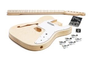 solo tck-100 diy semi hollow electric guitar kit with maple top