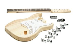 solo st style diy guitar kit, 12 string, maple neck