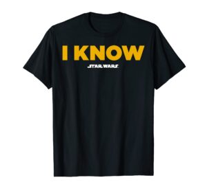 star wars han solo i know graphic t-shirt t-shirt