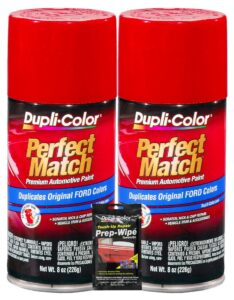 dupli-color cardinal red exact-match automotive paint for ford vehicles - 8 oz, bundles with prep wipe (3 items)