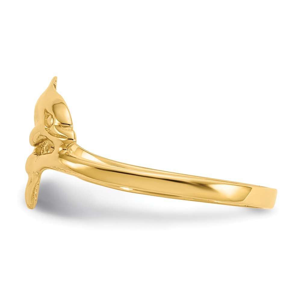 FB Jewels Solid 14K Yellow Gold Dolphin Ring Size 4