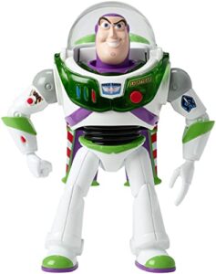 disney pixar toy story 4 blast-off buzz lightyear figure, 7 in / 17.78 cm-tall, with lights, phrases, sounds and pop-out wings, gift for kids 3 years and older [amazon exclusive]