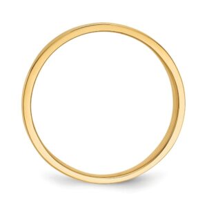 FB Jewels Solid 14K Yellow Gold 15mm Flat-Top Tapered Cigar Wedding Band Ring Size 8.5