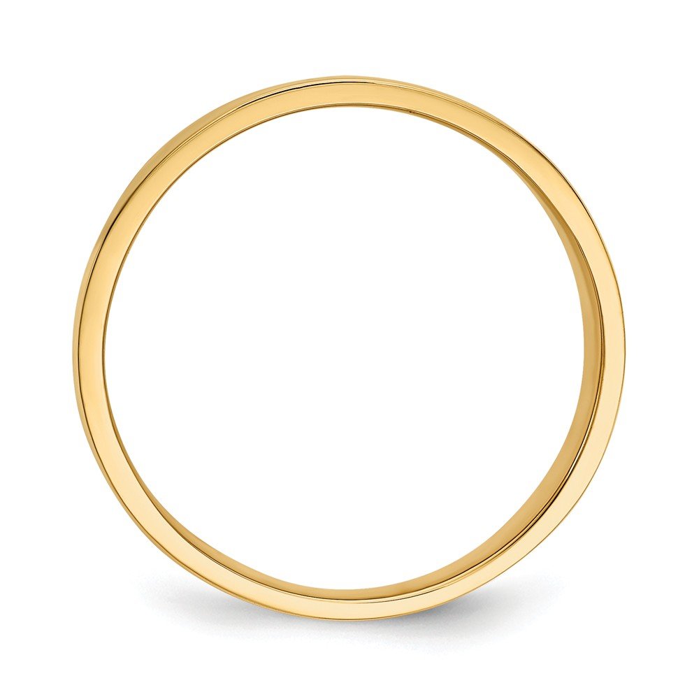 FB Jewels Solid 14K Yellow Gold 15mm Flat-Top Tapered Cigar Wedding Band Ring Size 8.5