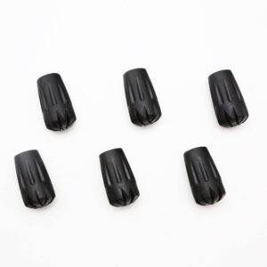 trekology trekking pole tips - 6pc/set walking stick tips hiking pole tips rubber tips - walking sticks replacement tip protectors - 11mm hole diameter - fit most standard hiking poles black