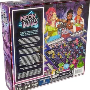 Neon Gods Board Game - Join a Dystopian Street Gang! Cyberpunk Sci-Fi Adventure Game, Strategy Game for Kids & Adults, Ages 14+, 2-4 Players, 30-120 Min Playtime, Made by Plaid Hat Games