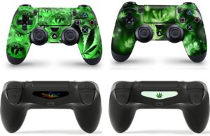 2 x weed playstation 4 ps4 controller skins full wrap vinyl sticker