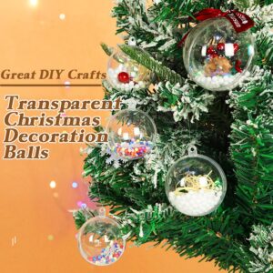 Clear Fillable Ornaments Ball, 25 PCS Transparent Plasti Craft Ornament Balls 5 Different Sizes for DIY Bath Bomb Mold Set and Party Decor