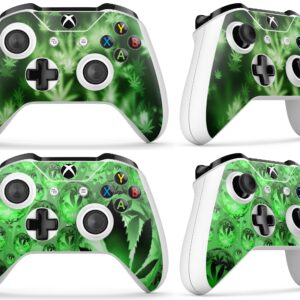 GNG 2 x Weed Compatible with Xbox One S Controller Skins Full Wrap Vinyl Sticker