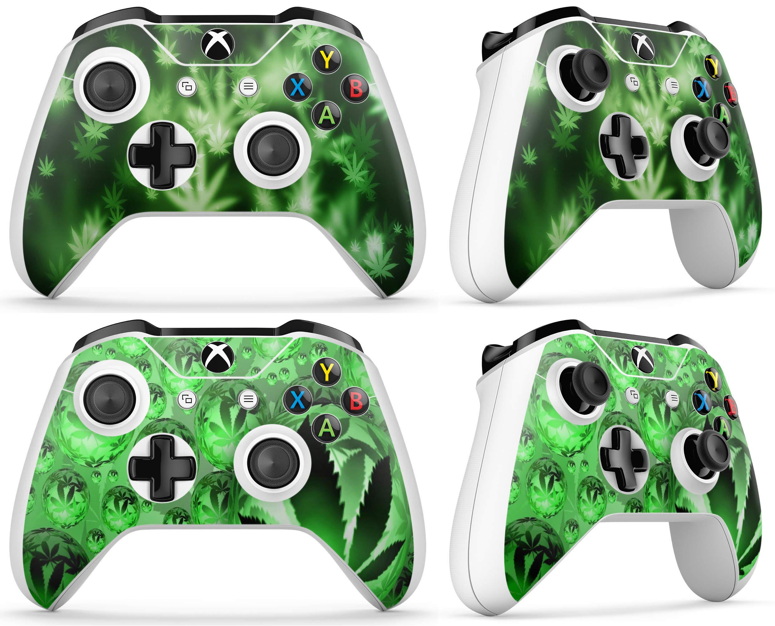 GNG 2 x Weed Compatible with Xbox One S Controller Skins Full Wrap Vinyl Sticker