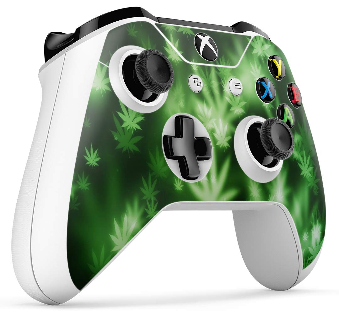 GNG 2 x Weed Compatible with Xbox One S Controller Skins Full Wrap Vinyl Sticker