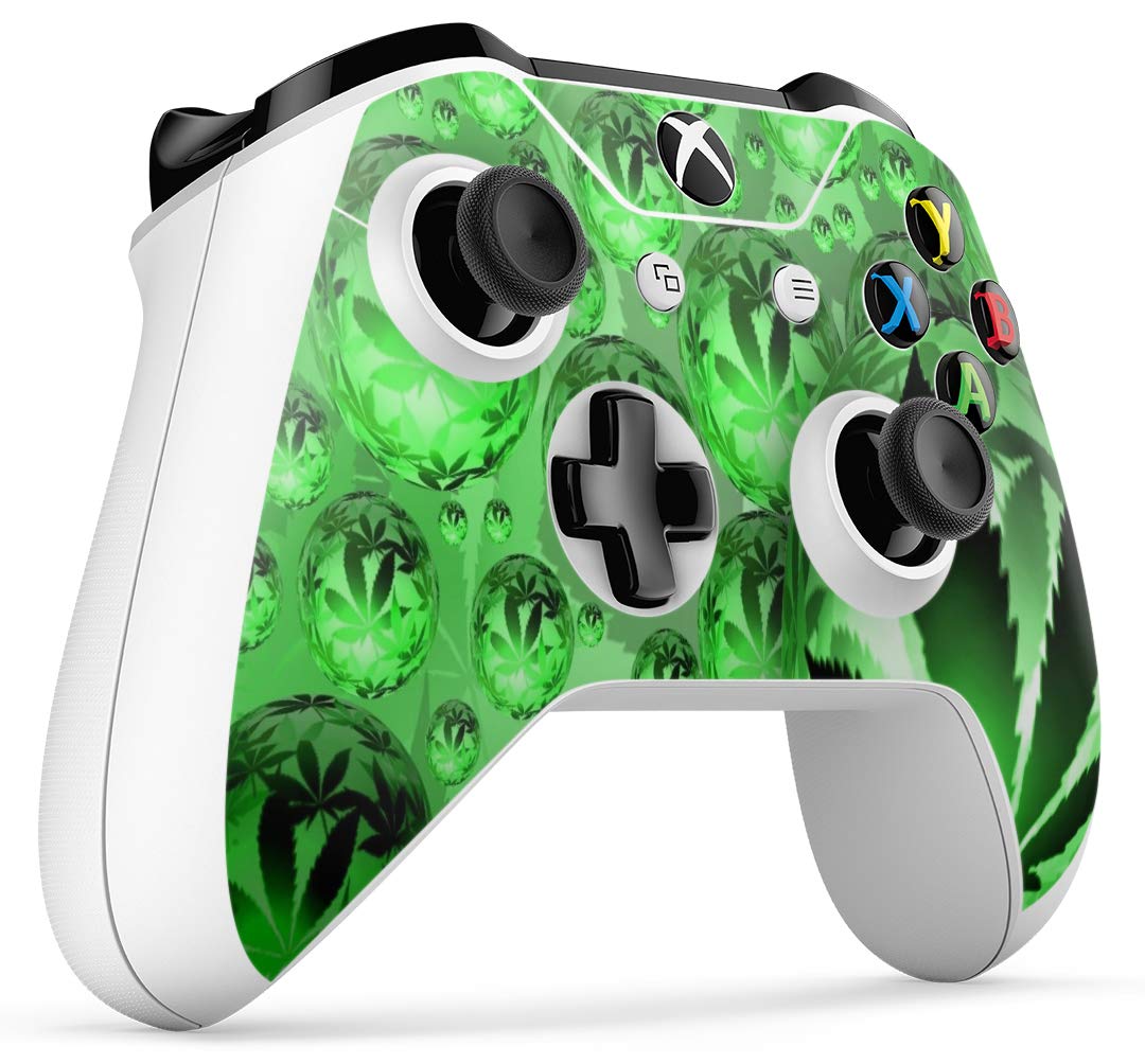 GNG 2 x Weed Compatible with Xbox One S Controller Skins Full Wrap Vinyl Sticker