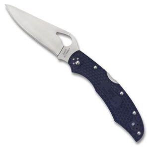 spyderco byrd cara cara 2 lightweight knife with 3.75" stainless steel blade and blue non-slip frn handle - plainedge - by03pbl2