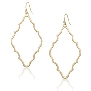 pomina lightweight simple basic geometric gold dangle drop earrings open gold teardrop earrings for women (a) worn gold)