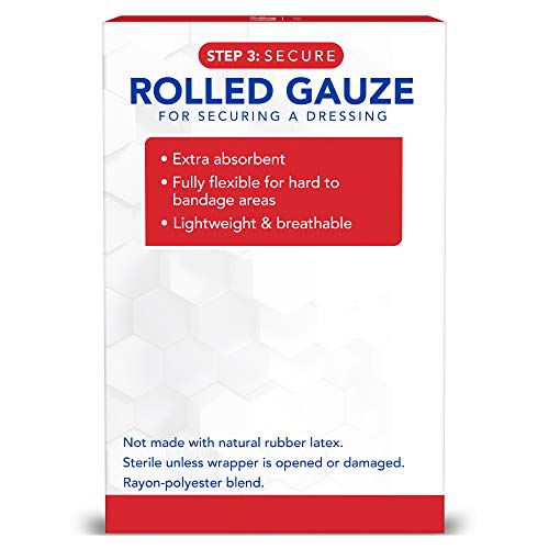 All Health Rolled Gauze Pads 3 X 2.5 Yds for Cleaning or Covering Wounds, White, 10 Count