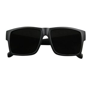 shadyveu - super extremely dark square retro flat top 80's uv400 eazy e sunglasses (matte frame, dark black lens)