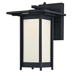 westinghouse 6361100 clarissa one-light led outdoor wall fixture with dusk to dawn sensor, textured black