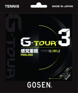 gosen g-tour 3, 16l black 40' good feeling at impact, polyester tennis string