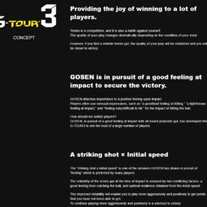 GOSEN G-Tour 3, 16L Black 40' Good Feeling at Impact, Polyester Tennis String