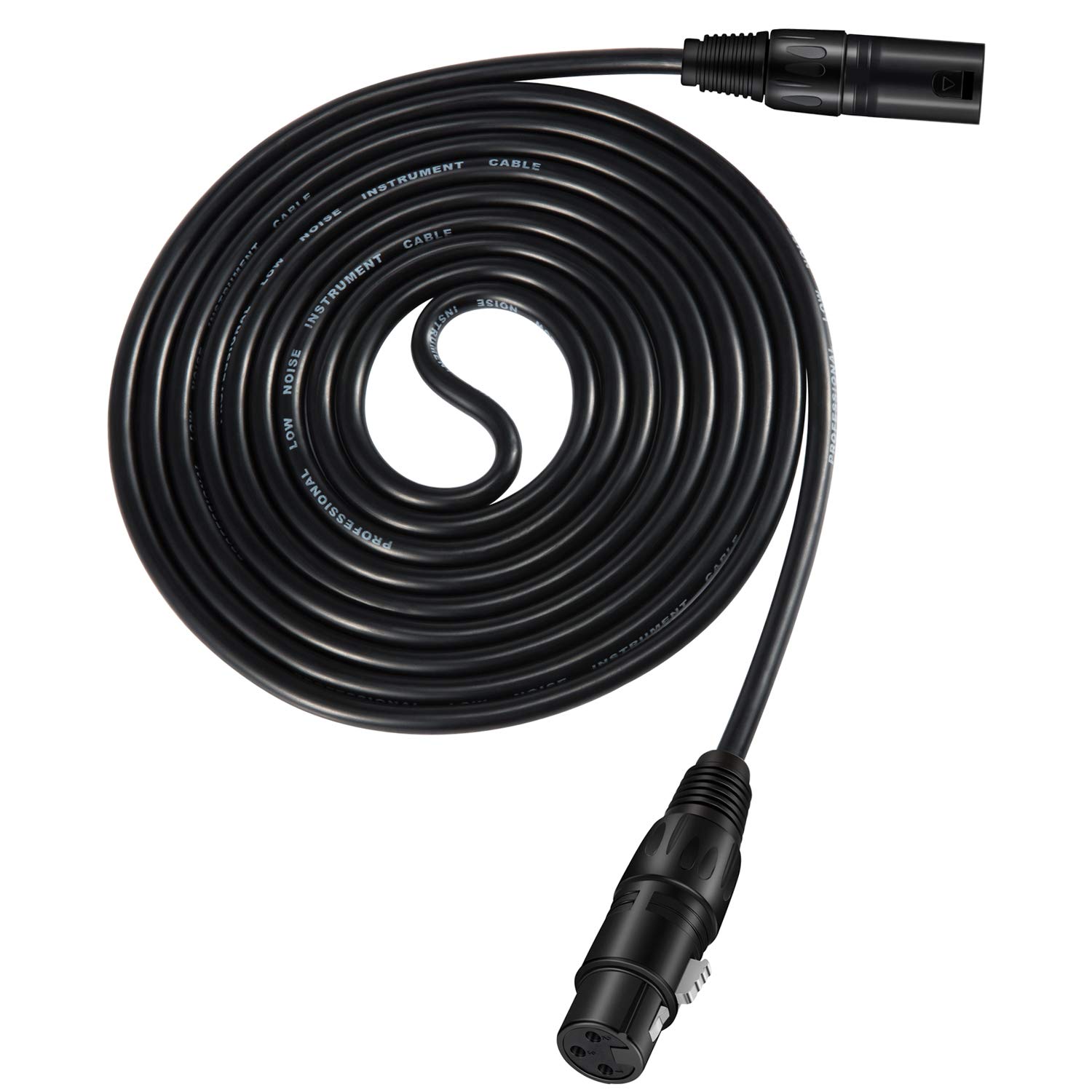 Moukey XLR Cables 10ft XLR 10 Feet Microphone Male to Female Mic Cables Cord, Black 6-Pack