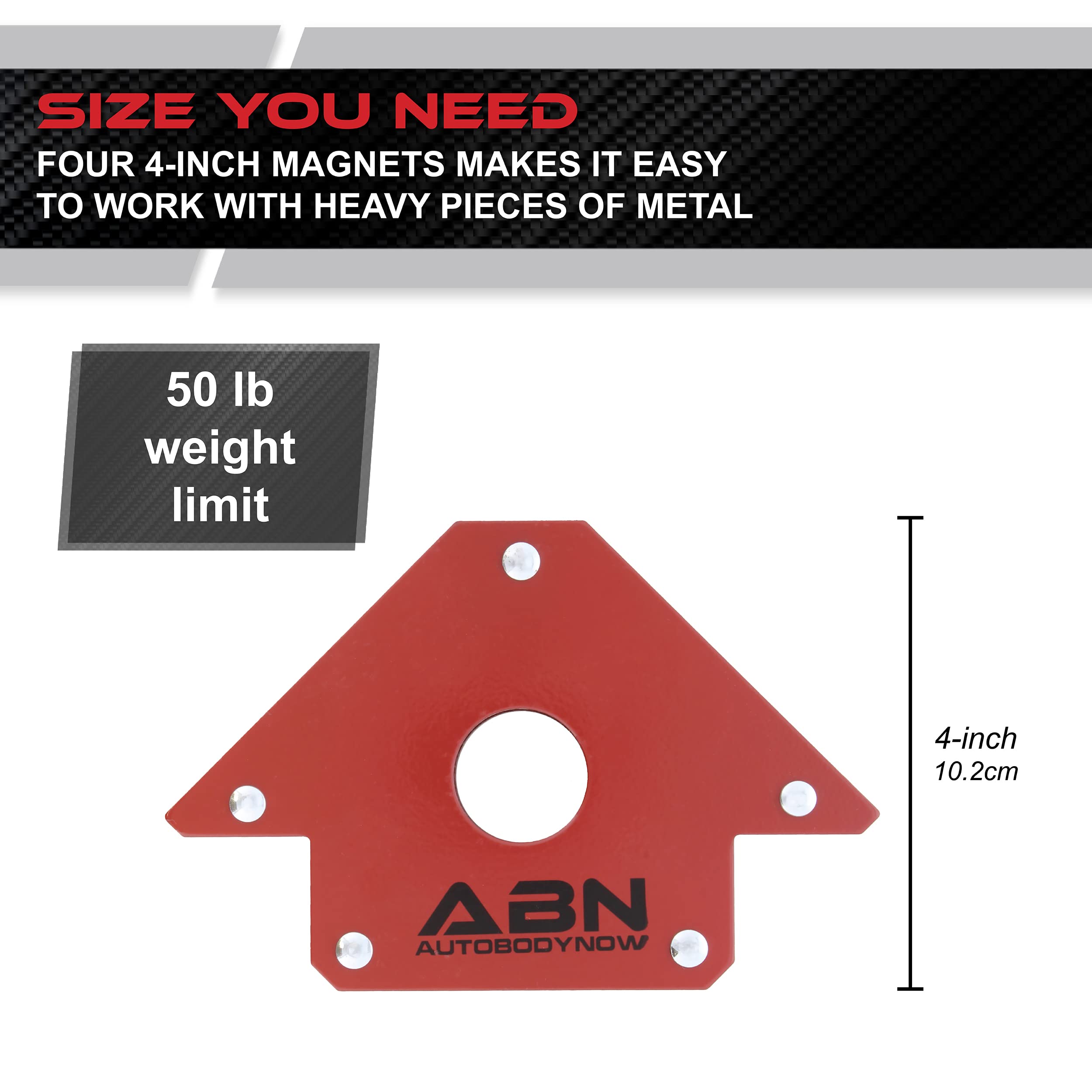 ABN Arrow Welding Magnet Fabrication Holder Set - 4pk 50lb Positioning Square Welding Table Magnet Clamps for 45, 90, 135 Degree Angles