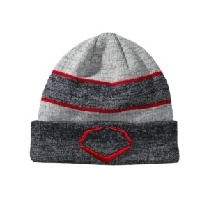 evoshield knit hat, navy/scarlet - osfm