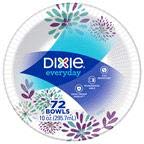 dixie everyday disposable paper bowls, 10 oz., printed, 72 count, lunch size printed disposable bowls