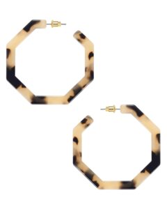 wowshow acrylic resin hoop earrings for women statement fashion geometric octagon earrings