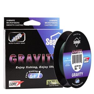 ochoos gravity 150m 20-40lb braided wire fishing line 6+1 strands green fast sinking line - (size: 1.0) - fishing line