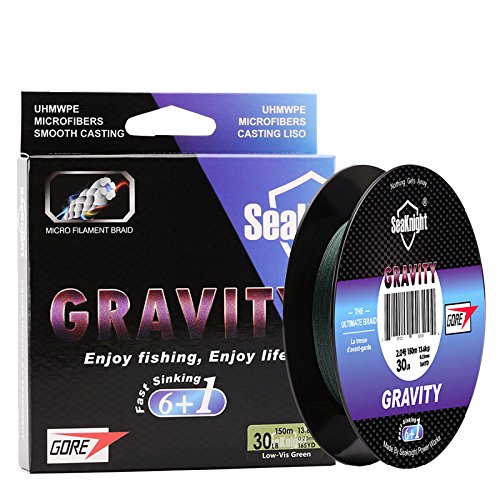 Ochoos Gravity 150M 20-40LB Braided Wire Fishing Line 6+1 Strands Green Fast Sinking Line - (Size: 1.0) - Fishing Line