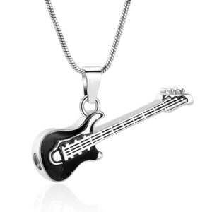 memorial jewelry musical instrument cremation necklace for women&men guitar urn necklace for ashes