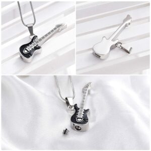 memorial jewelry Musical Instrument Cremation Necklace for Women&Men Guitar Urn Necklace for Ashes