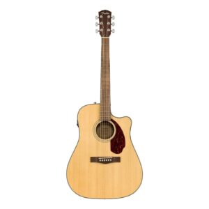 fender cd-140sce dreadnought cutaway acoustic electric guitar, with 2-year warranty, fishman pickup and preamp system, natural, with case