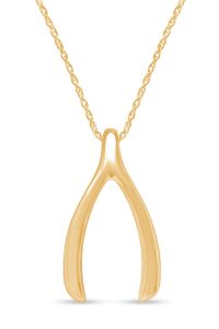 affy wishbone pendant necklace in 14k yellow gold over sterling silver