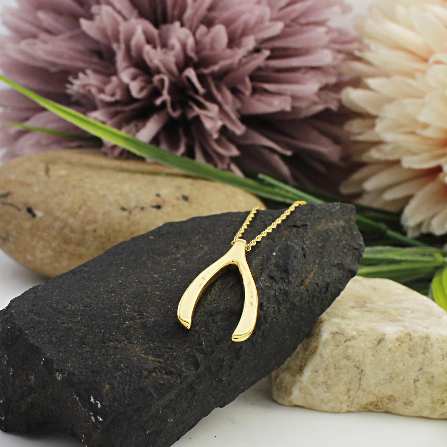 AFFY Wishbone Pendant Necklace in 14K Yellow Gold Over Sterling Silver