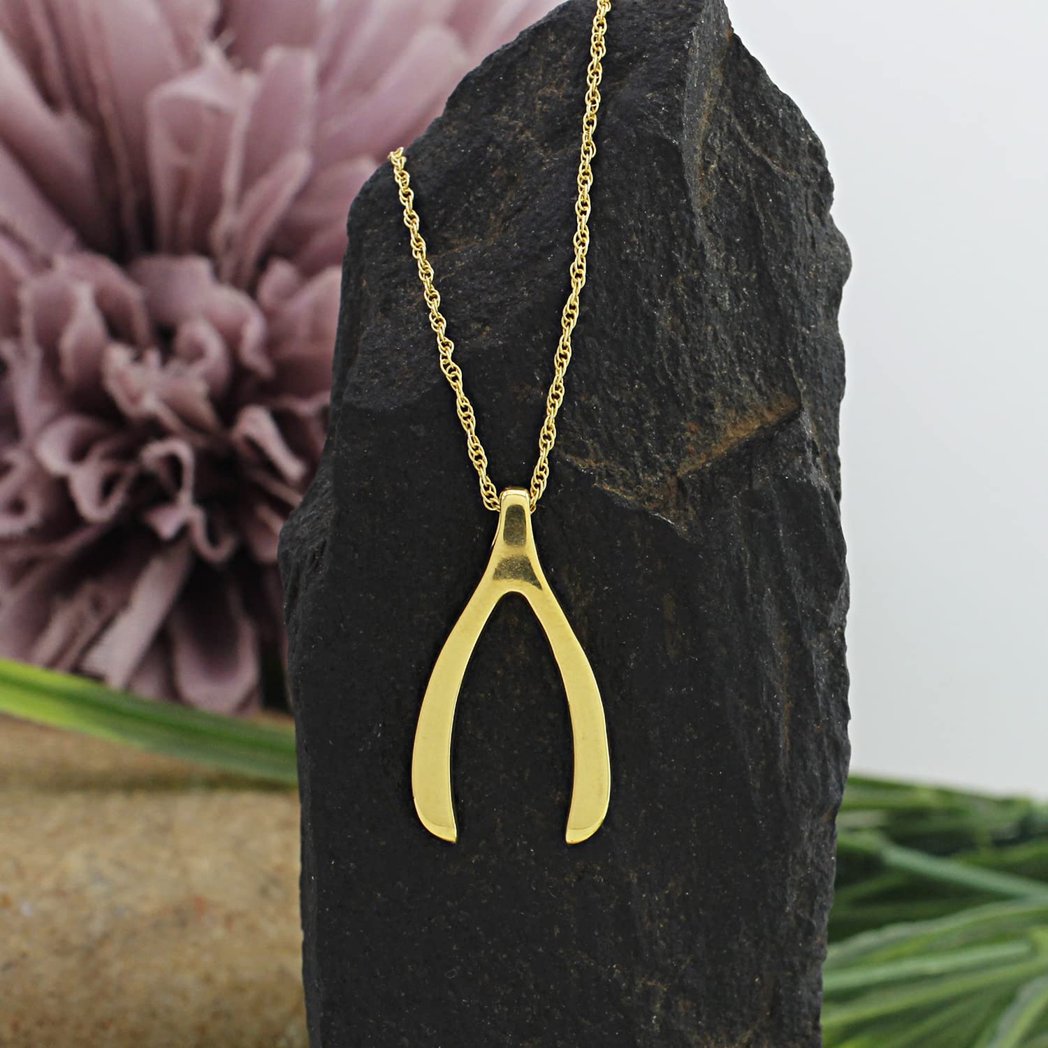 AFFY Wishbone Pendant Necklace in 14K Yellow Gold Over Sterling Silver