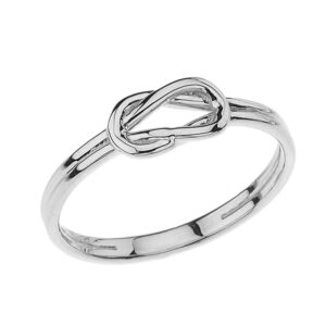 modern sterling silver hercules love knot promise ring (size 9)