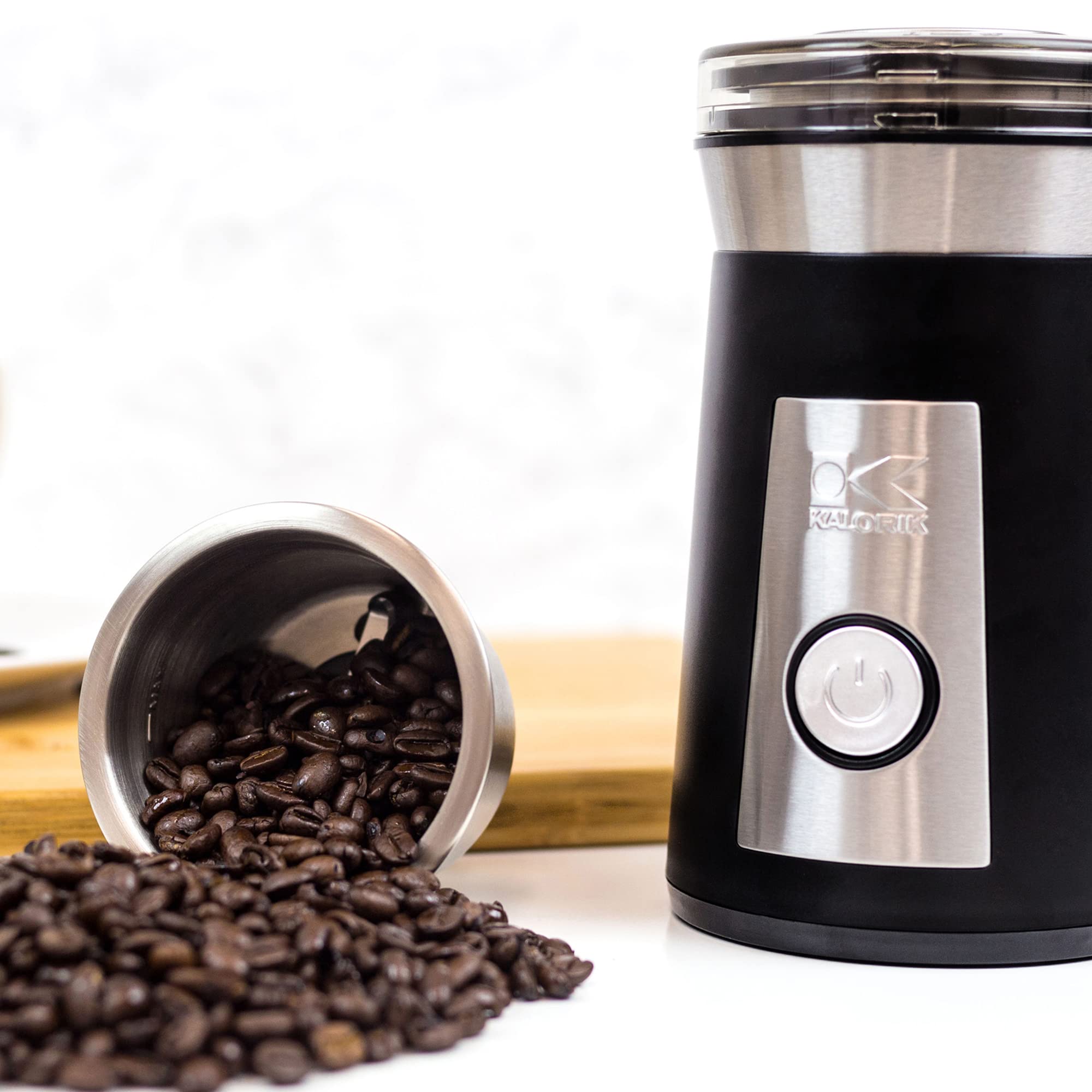 Kalorik Coffee and Spice Grinder, 200W Black and Stainless Steel