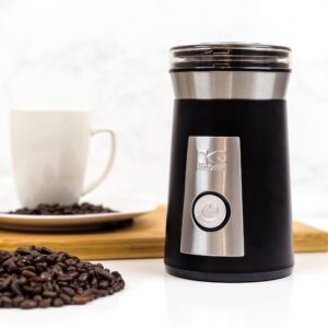 Kalorik Coffee and Spice Grinder, 200W Black and Stainless Steel