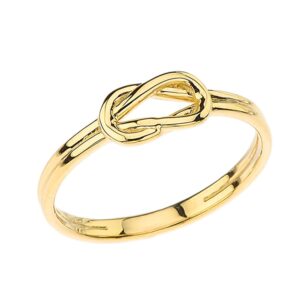 modern 10k yellow gold hercules love knot promise ring (size 7)